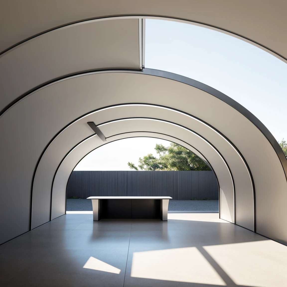 Stable Diffusion Prompt: Modern semi-transparent arch shelter for ...