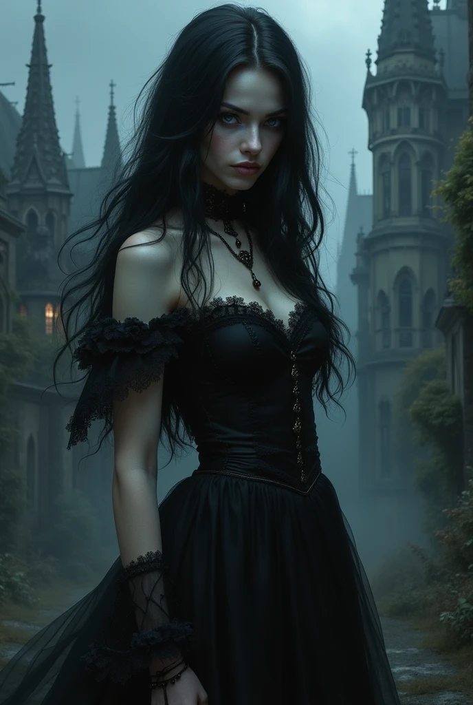 Stable Diffusion Prompt: A Gothic girl in four